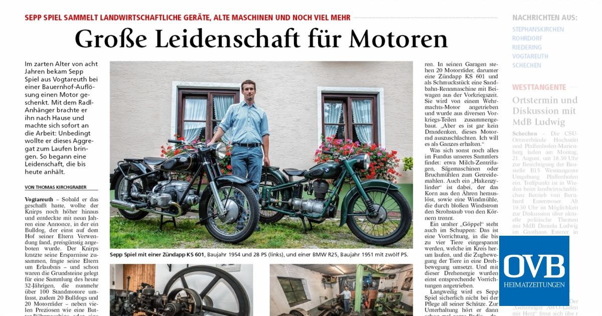 Große Leidenschaft für Motoren - OVB Heimatzeitungen