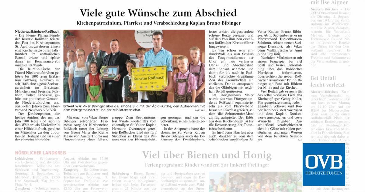 Viele gute Wünsche zum Abschied - OVB Heimatzeitungen