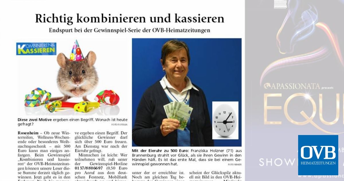 Richtig kombinieren und kassieren - OVB Heimatzeitungen