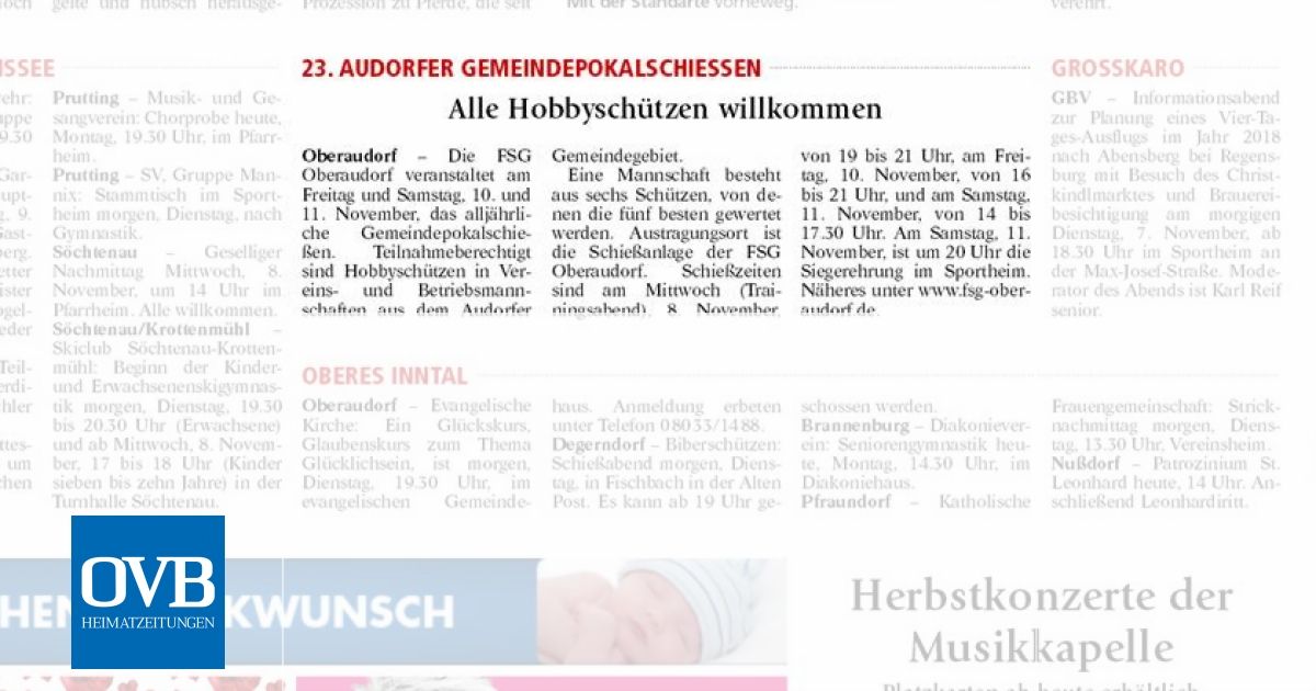 Alle Hobbyschützen willkommen - OVB Heimatzeitungen