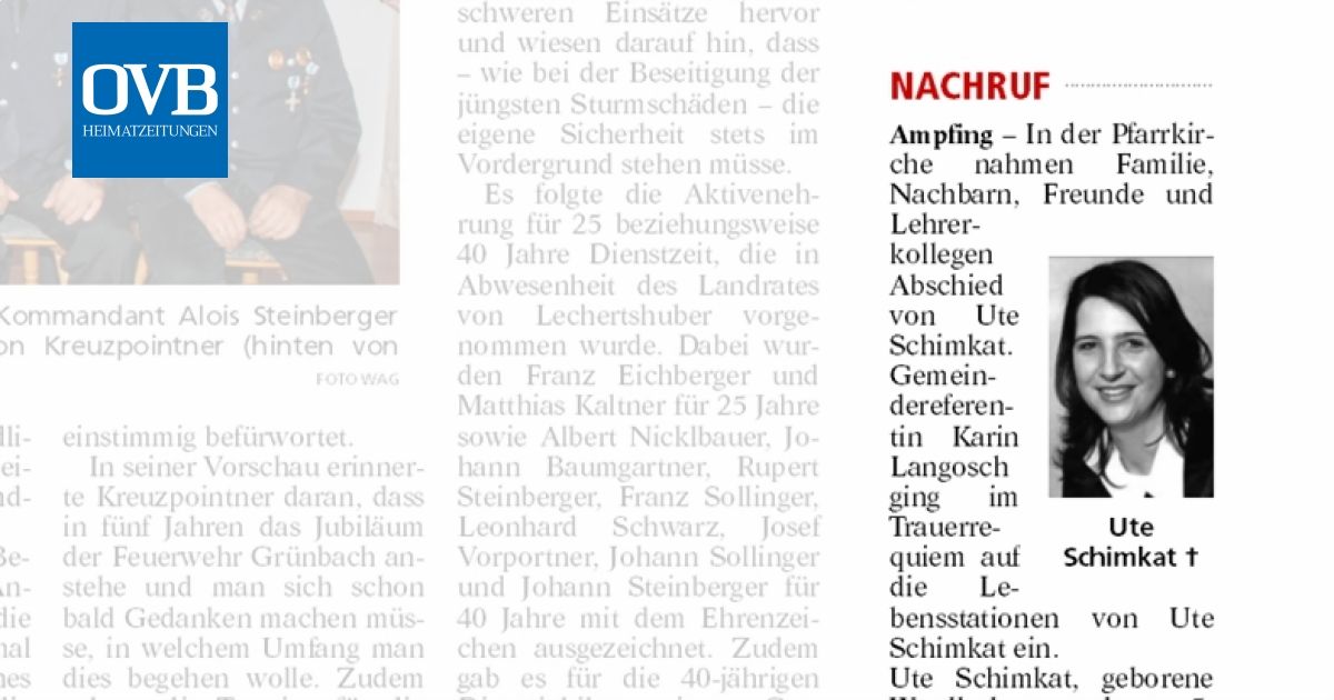 Nachruf - OVB Heimatzeitungen