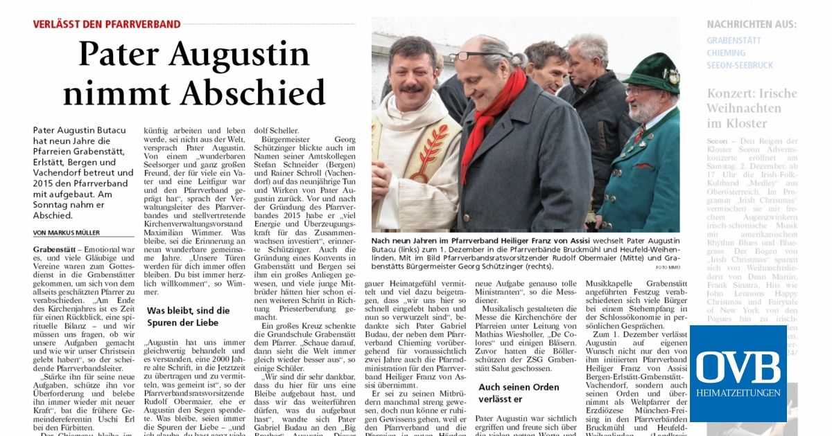 Pater Augustin nimmt Abschied - OVB Heimatzeitungen