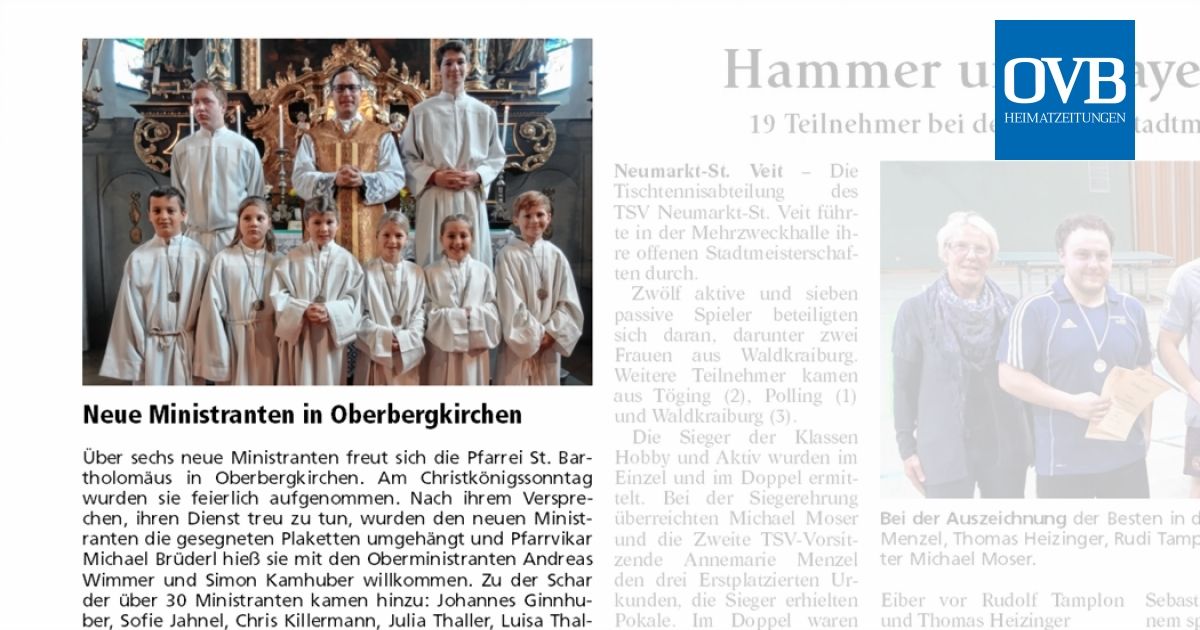 Neue Ministranten in Oberbergkirchen - OVB Heimatzeitungen