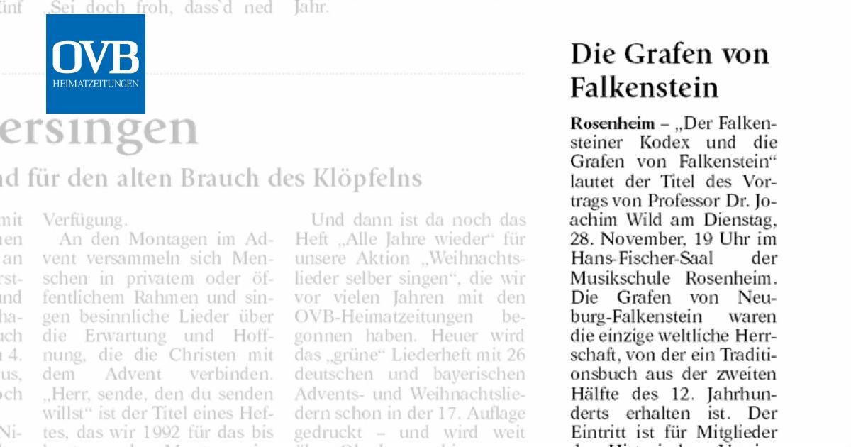 Die Grafen von Falkenstein - OVB Heimatzeitungen