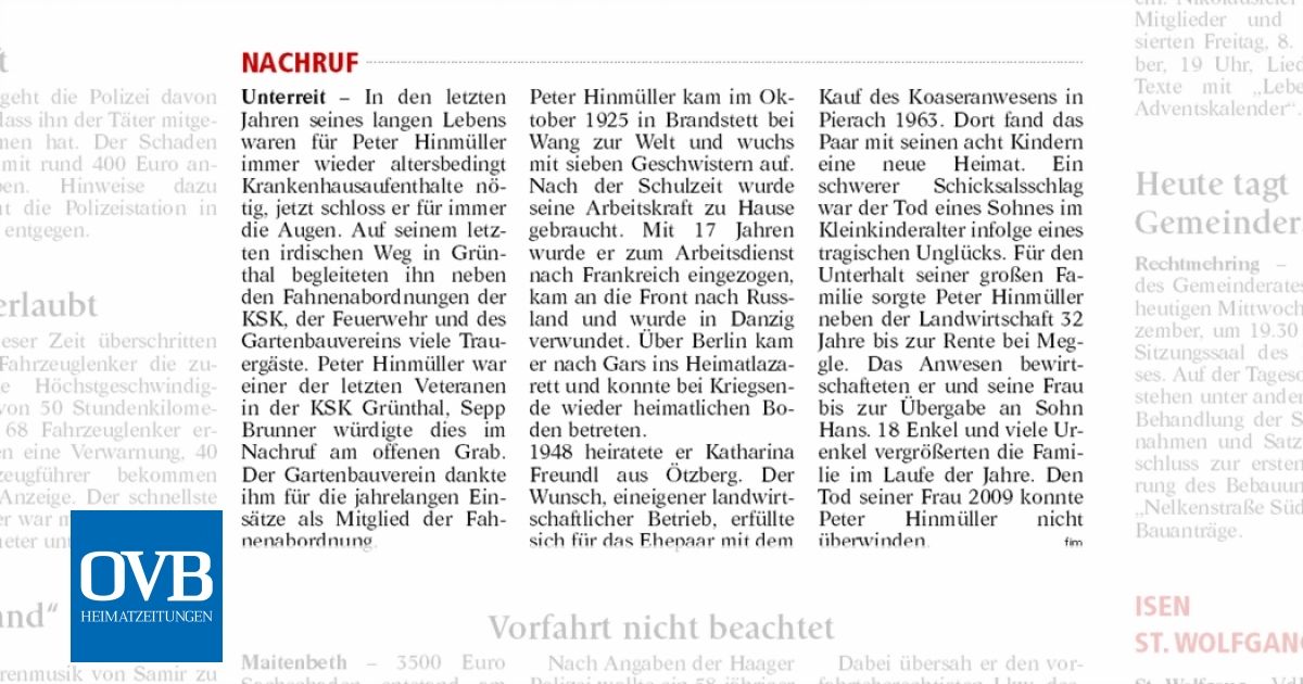 nachruf - OVB Heimatzeitungen