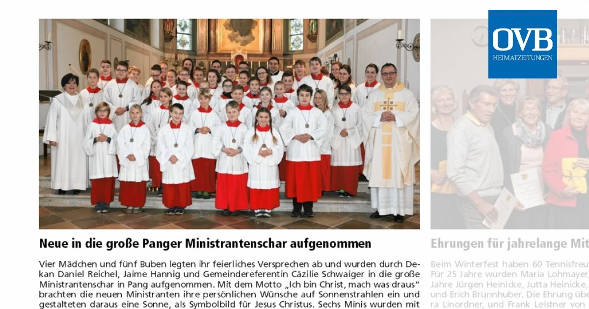 Neue in die große Panger Ministrantenschar aufgenommen - OVB Heimatzeitungen