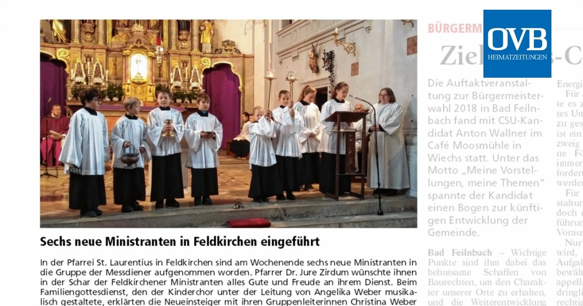 Sechs neue Ministranten in Feldkirchen eingeführt - OVB Heimatzeitungen