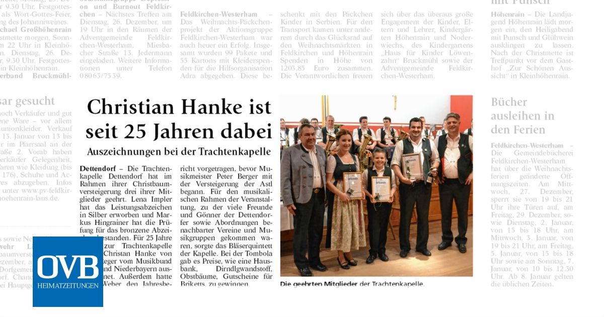 Christian Hanke ist seit 25 Jahren dabei - OVB Heimatzeitungen