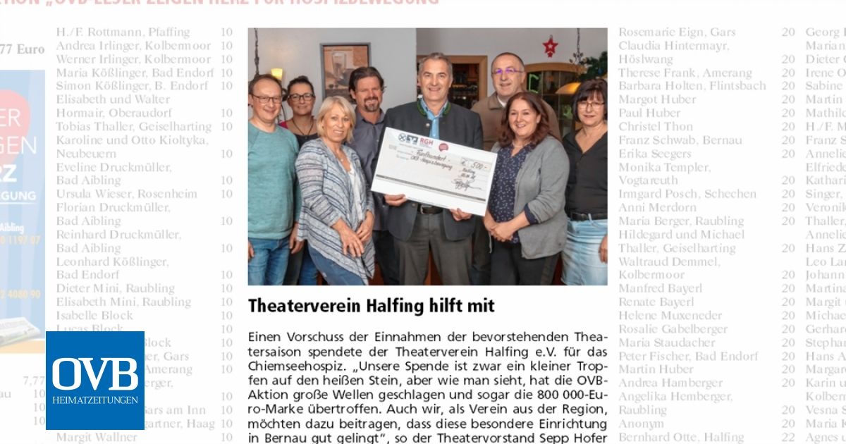 Theaterverein Halfing hilft mit - OVB Heimatzeitungen