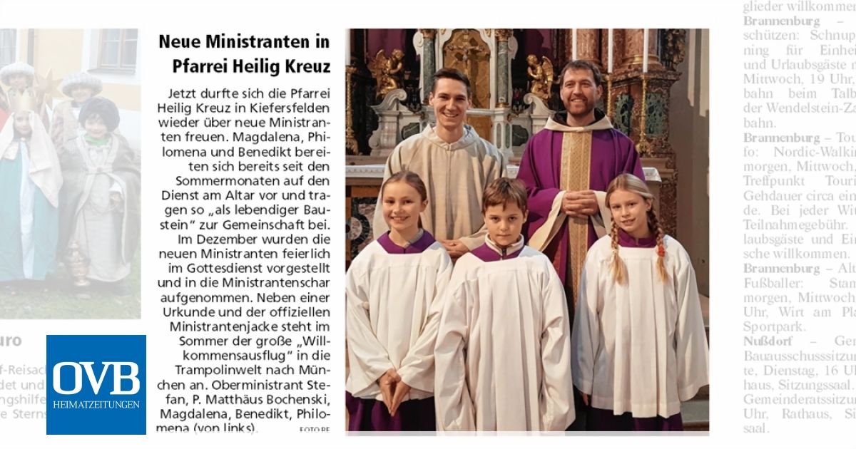 Neue Ministranten in Pfarrei Heilig Kreuz - OVB Heimatzeitungen