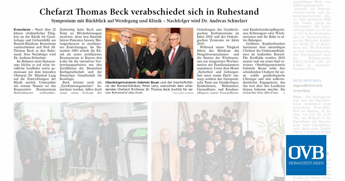 Chefarzt Thomas Beck verabschiedet sich in Ruhestand - OVB Heimatzeitungen