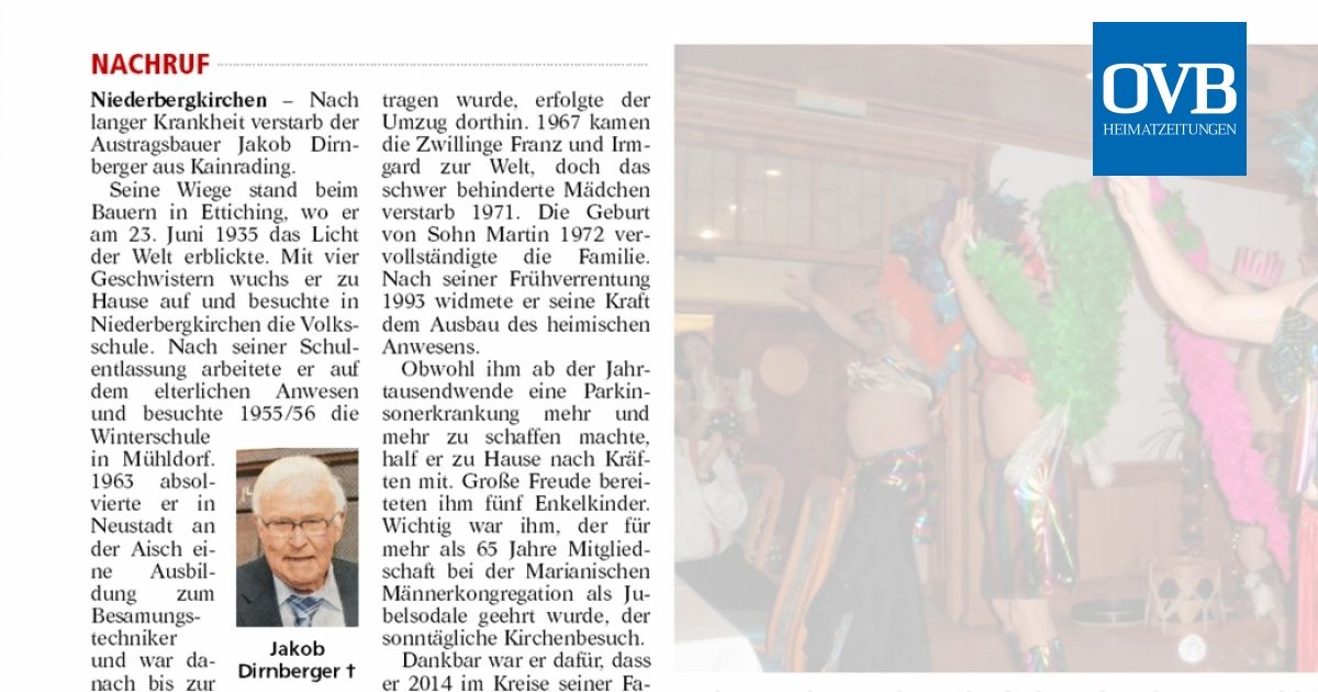 Nachruf - OVB Heimatzeitungen