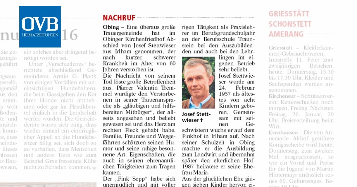 nachruf - OVB Heimatzeitungen