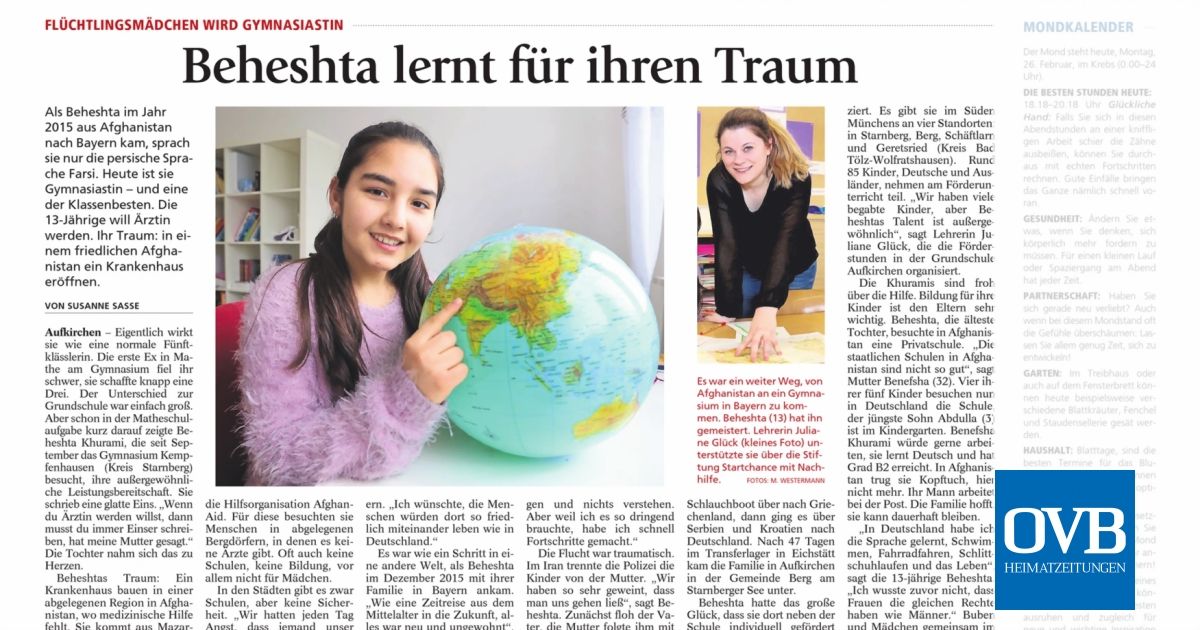 Beheshta lernt für ihren Traum - OVB Heimatzeitungen
