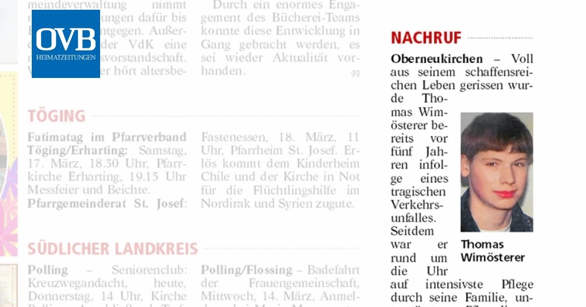 Nachruf - OVB Heimatzeitungen