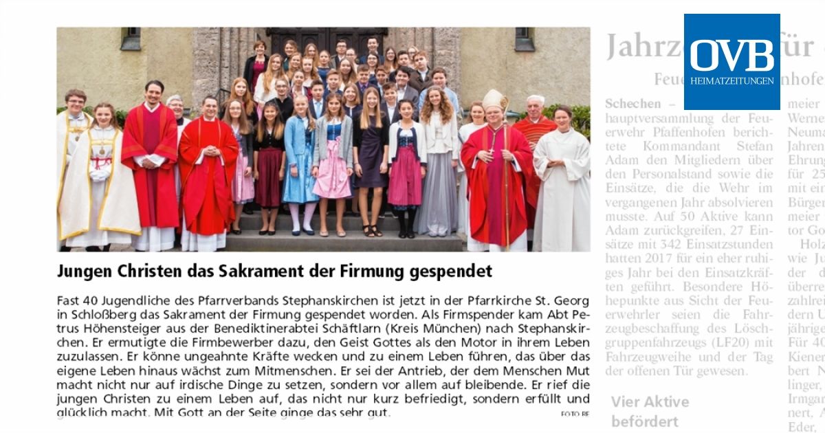 Jungen Christen das Sakrament der Firmung gespendet - OVB Heimatzeitungen