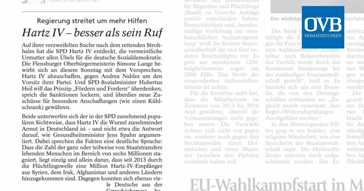 Hartz IV – besser als sein Ruf - OVB Heimatzeitungen