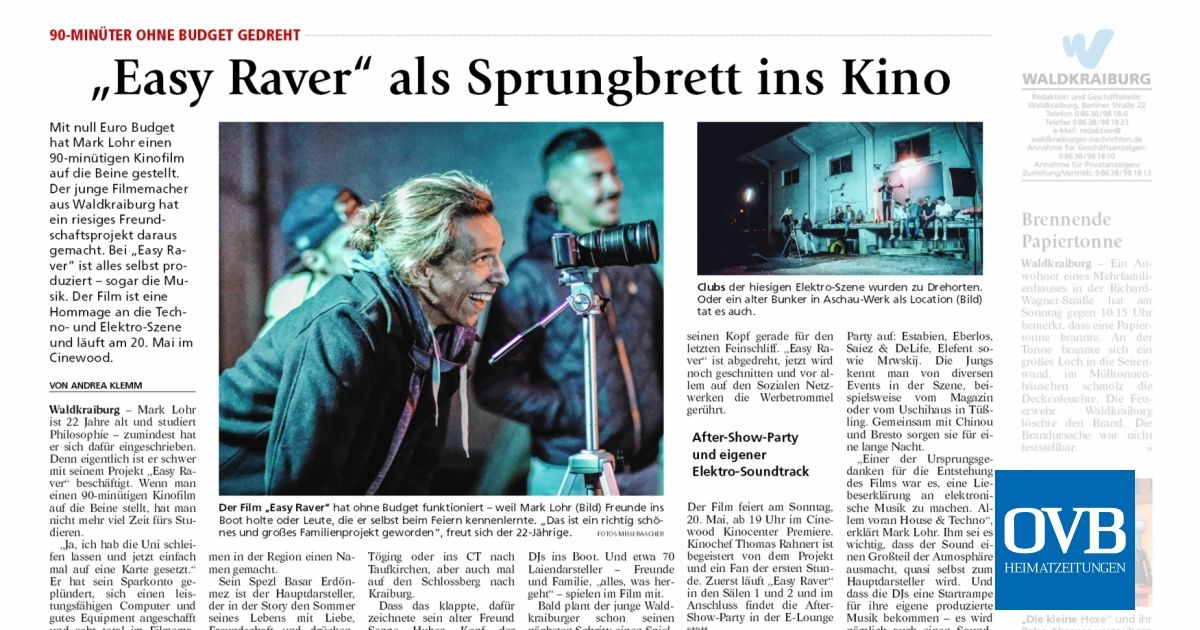 „Easy Raver“ als Sprungbrett ins Kino - OVB Heimatzeitungen
