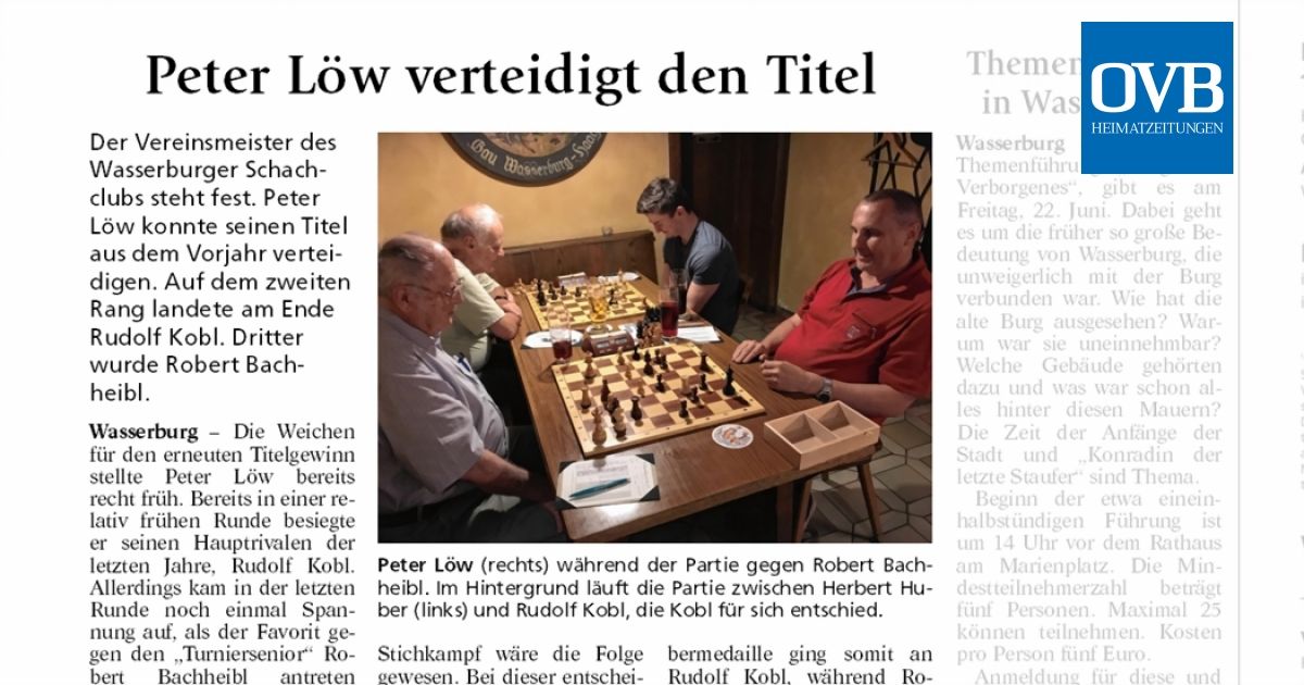Peter Löw verteidigt den Titel - OVB Heimatzeitungen