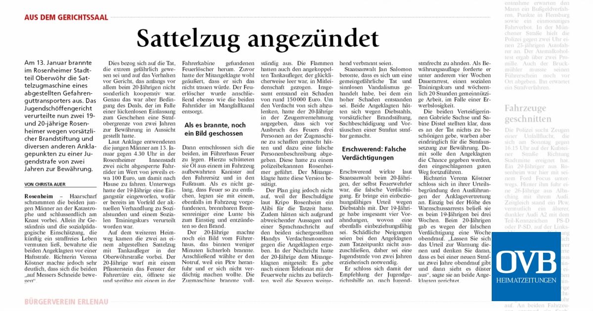 Sattelzug angezündet - OVB Heimatzeitungen