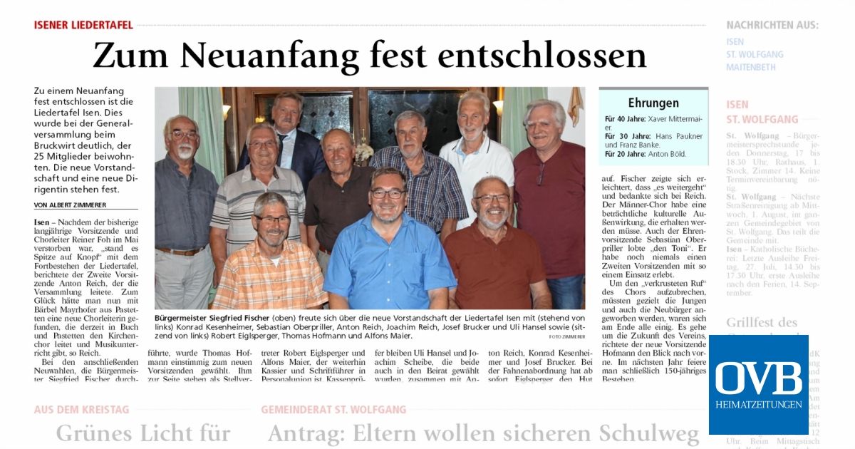 Zum Neuanfang fest entschlossen - OVB Heimatzeitungen