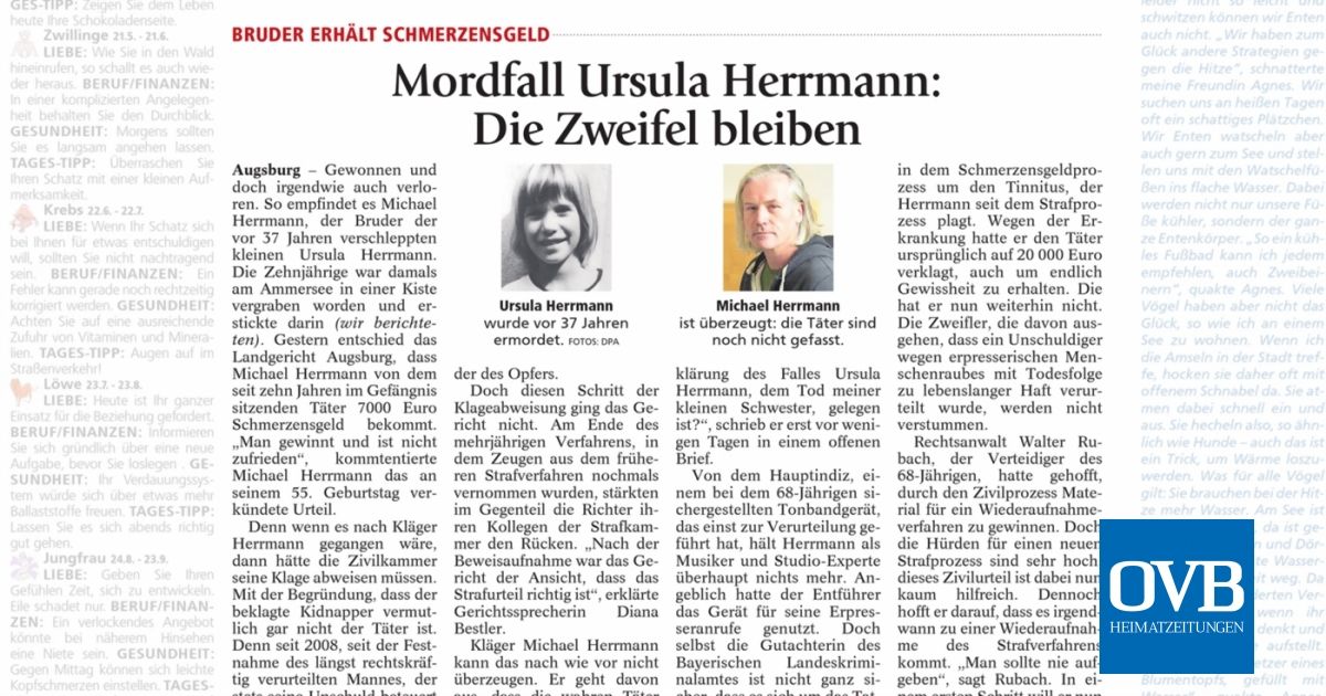 Mordfall Ursula Herrmann: Die Zweifel bleiben - OVB Heimatzeitungen