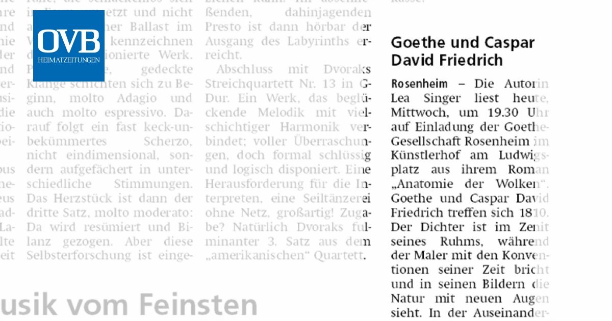 Goethe und Caspar David Friedrich - OVB Heimatzeitungen