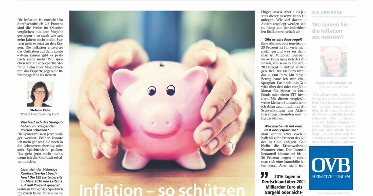 Inflation – so schützen Sie Ihr Geld - OVB Heimatzeitungen