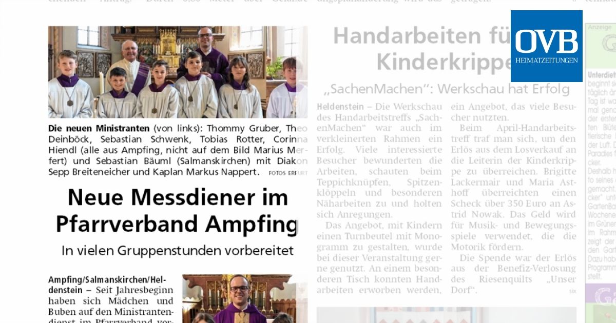 Neue Messdiener im Pfarrverband Ampfing - OVB Heimatzeitungen