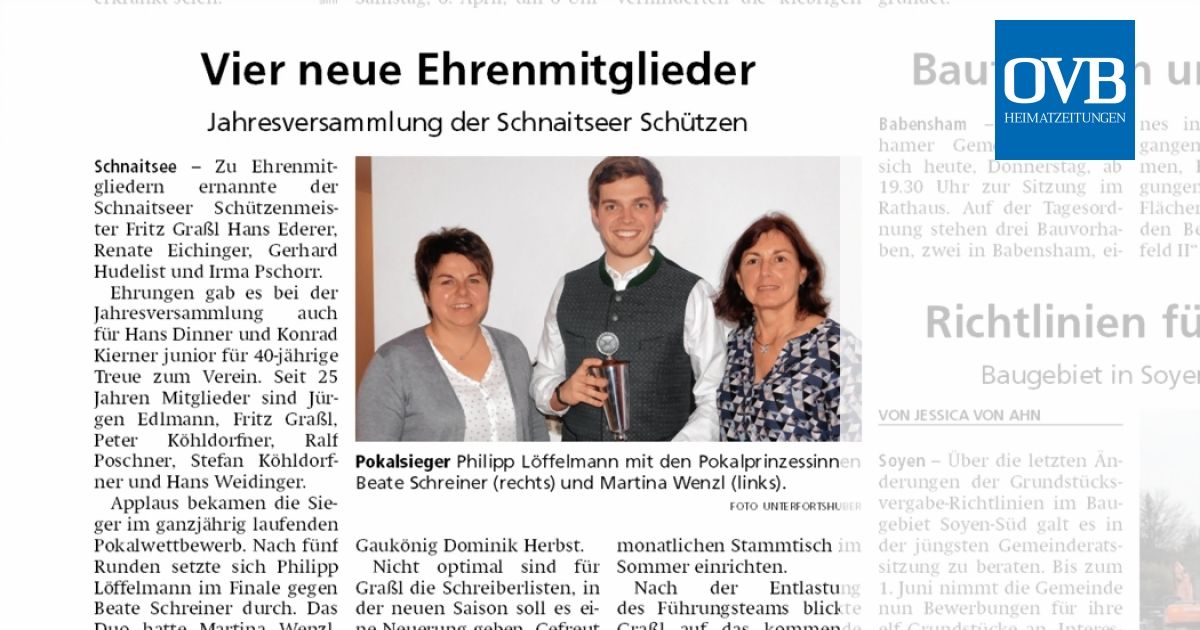 Vier neue Ehrenmitglieder - OVB Heimatzeitungen