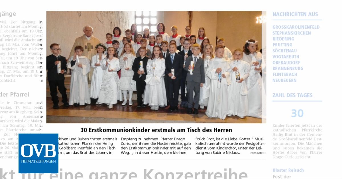 30 Erstkommunionkinder erstmals am Tisch des Herren - OVB Heimatzeitungen