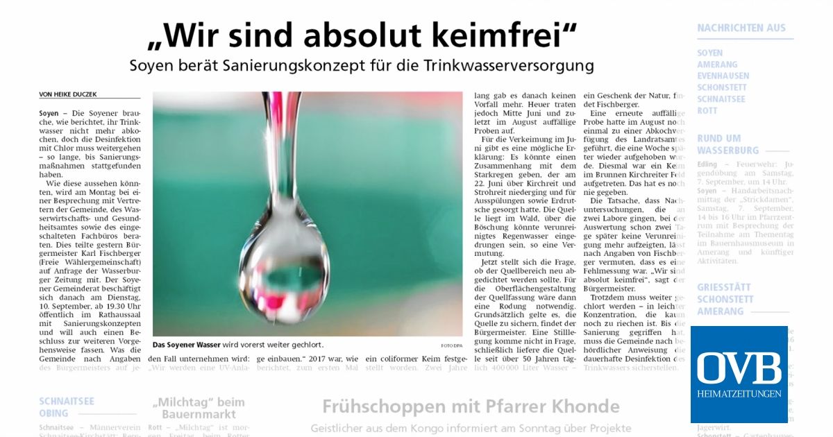 „Wir sind absolut keimfrei“ - OVB Heimatzeitungen