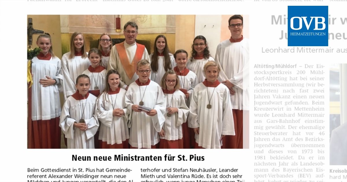 Neun neue Ministranten für St. Pius - OVB Heimatzeitungen