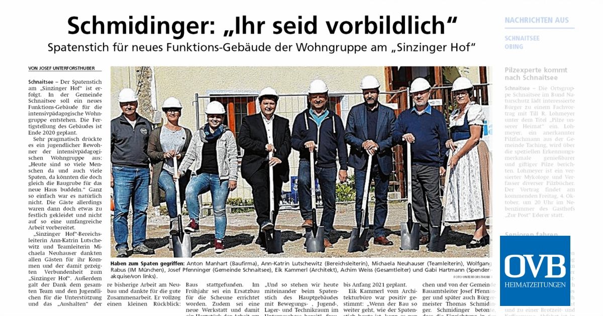 Schmidinger: „Ihr seid vorbildlich“ - OVB Heimatzeitungen