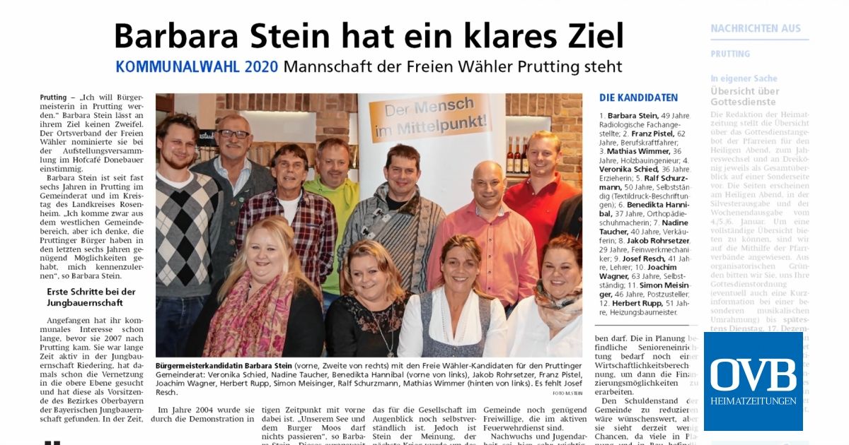 Barbara Stein hat ein klares Ziel - OVB Heimatzeitungen
