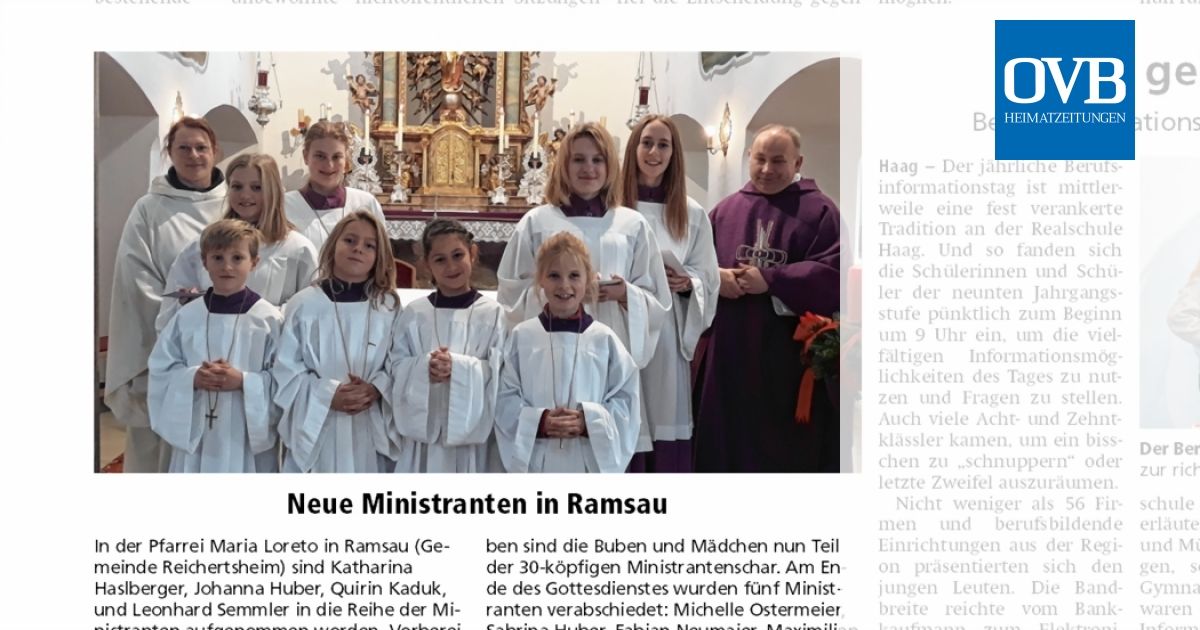 Neue Ministranten in Ramsau - OVB Heimatzeitungen