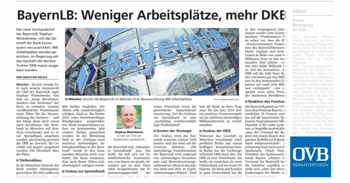 BayernLB: Weniger Arbeitsplätze, mehr DKB - OVB Heimatzeitungen