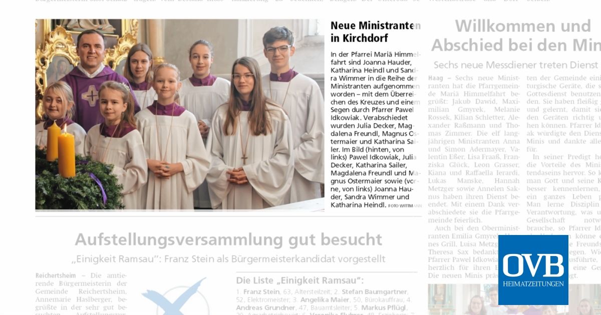 Neue Ministranten in Kirchdorf - OVB Heimatzeitungen