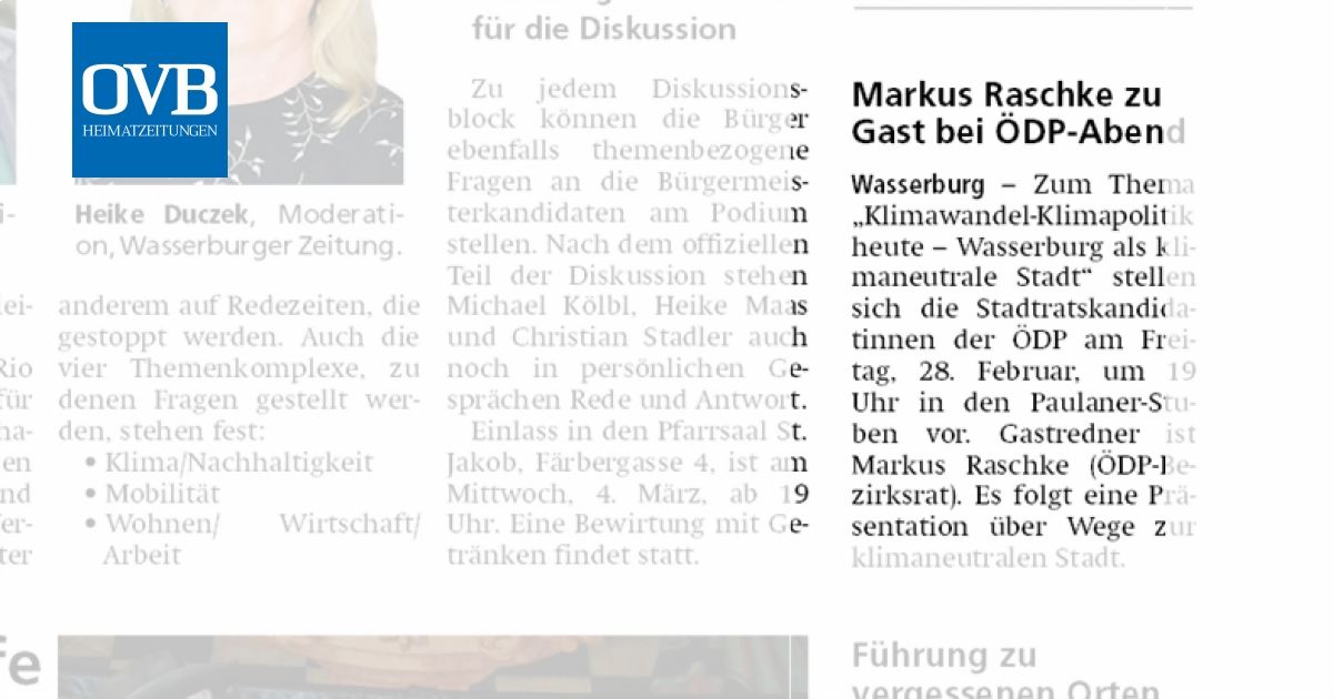 Markus Raschke zu Gast bei ÖDP-Abend - OVB Heimatzeitungen