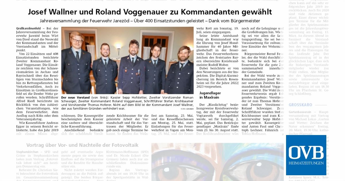 Josef Wallner und Roland Voggenauer zu Kommandanten gewählt - OVB ...
