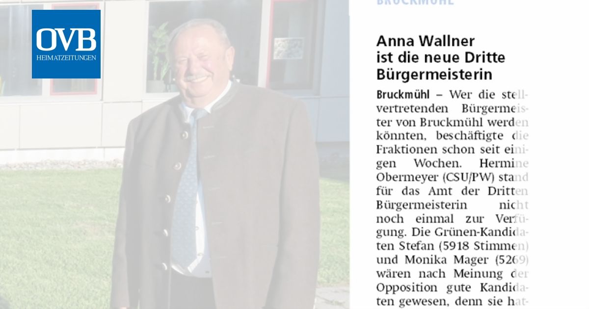 Anna Wallner ist die neue Dritte Bürgermeisterin - OVB Heimatzeitungen