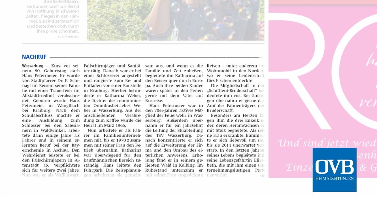 Nachruf - OVB Heimatzeitungen
