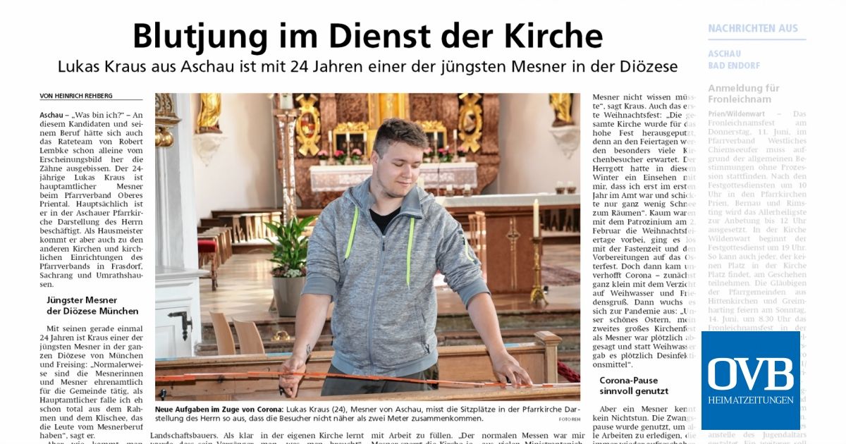 Blutjung im Dienst der Kirche - OVB Heimatzeitungen