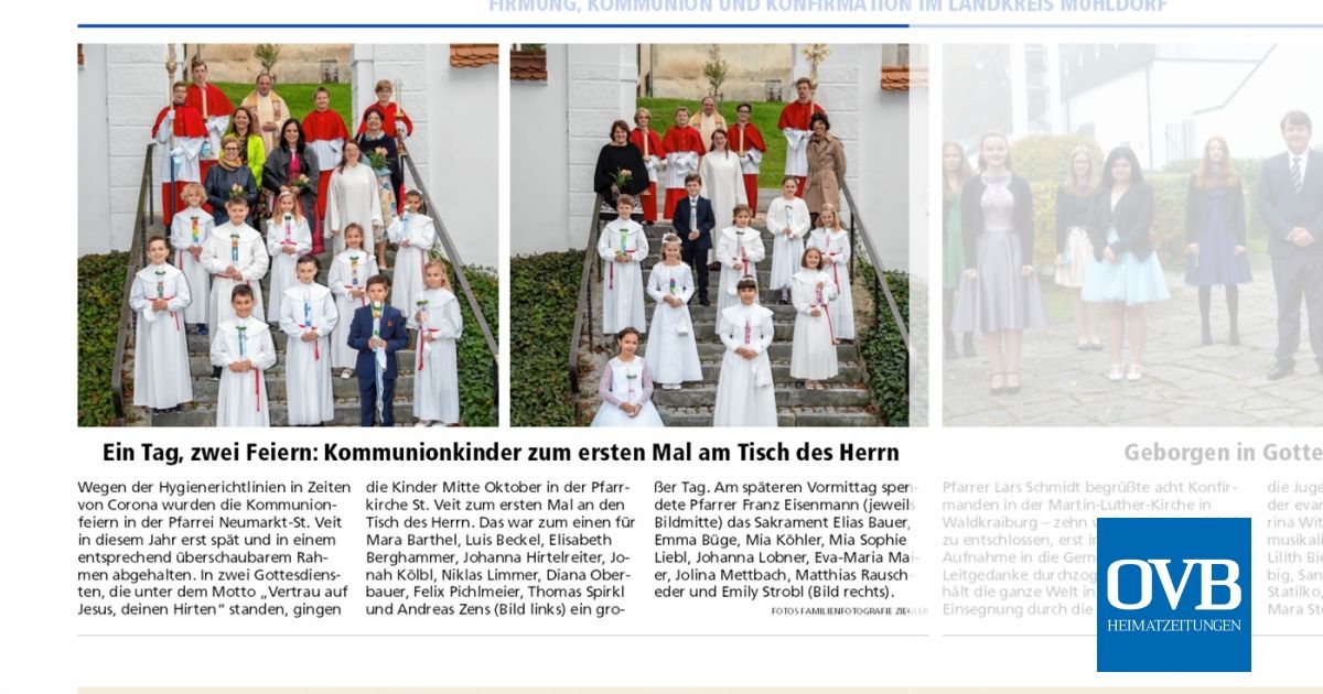 Ein Tag, zwei Feiern: Kommunionkinder zum ersten Mal am Tisch des Herrn - OVB Heimatzeitungen
