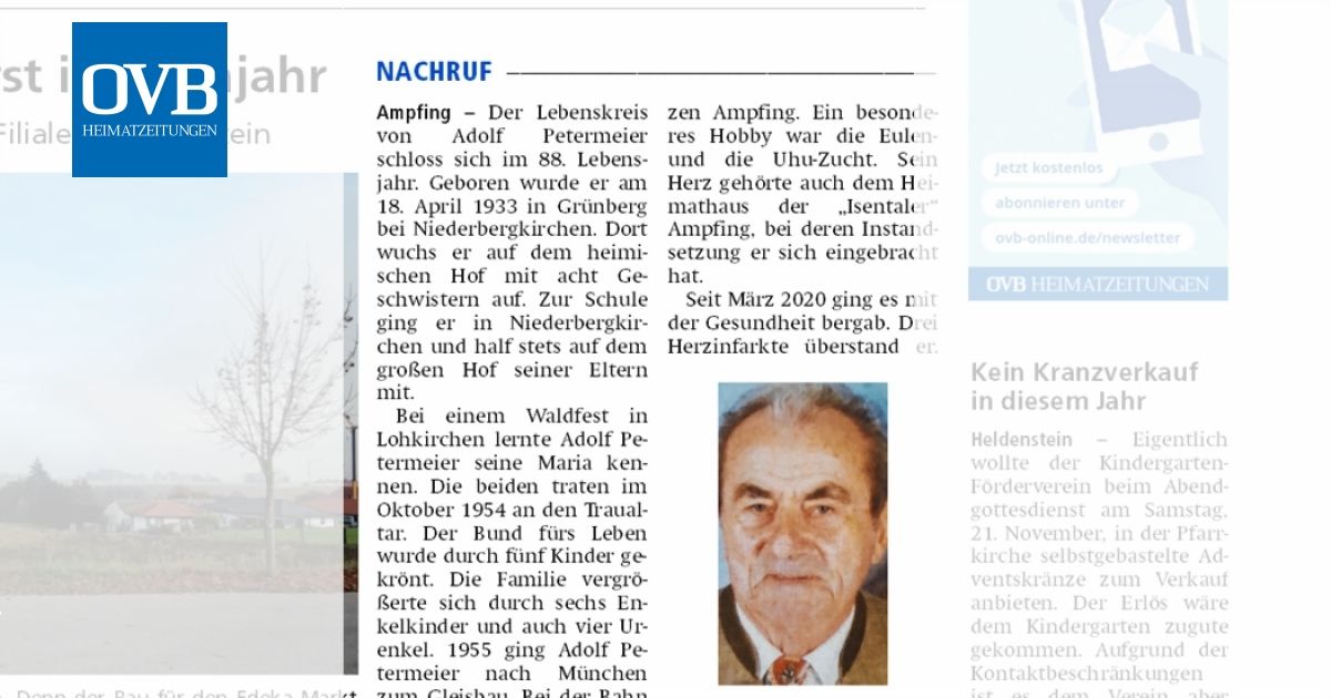 Nachruf - OVB Heimatzeitungen