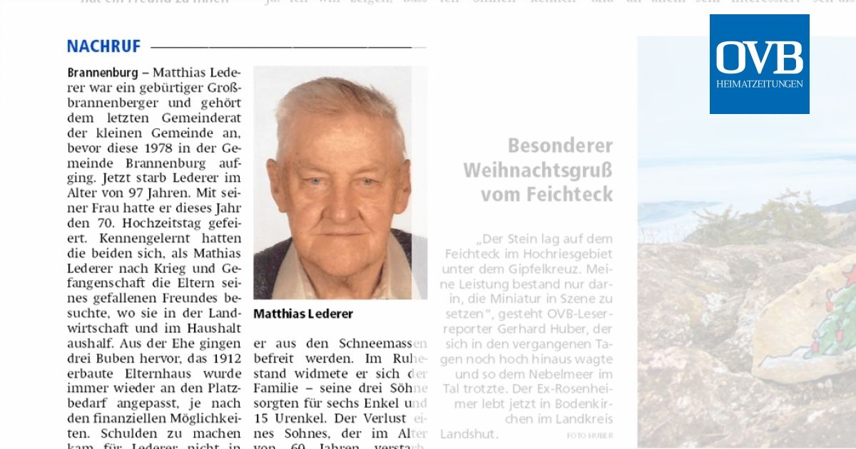 Nachruf - OVB Heimatzeitungen