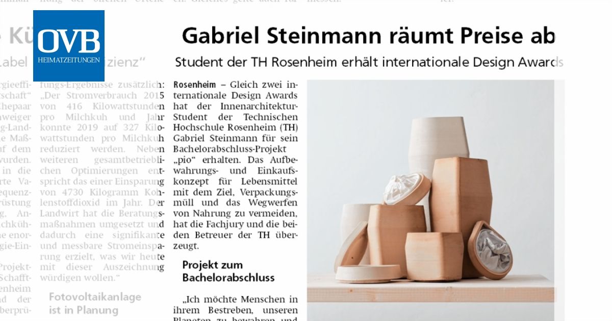 Gabriel Steinmann räumt Preise ab - OVB Heimatzeitungen