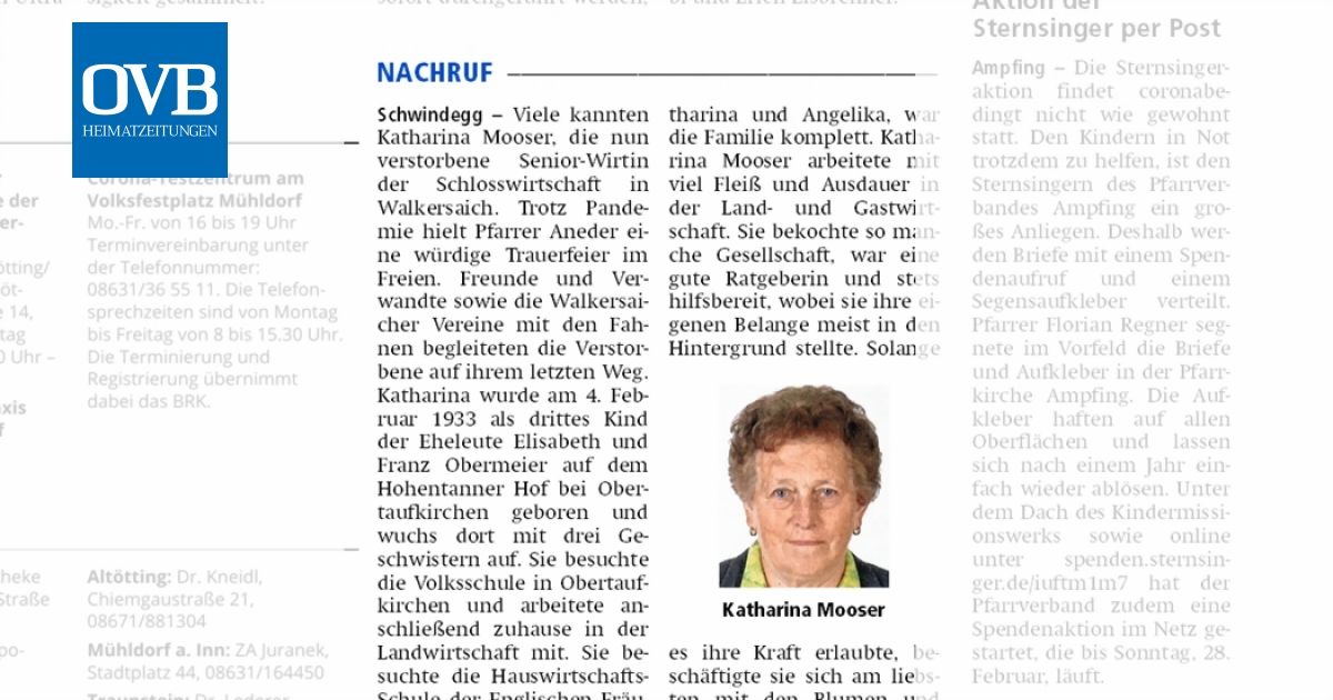 Nachruf - OVB Heimatzeitungen
