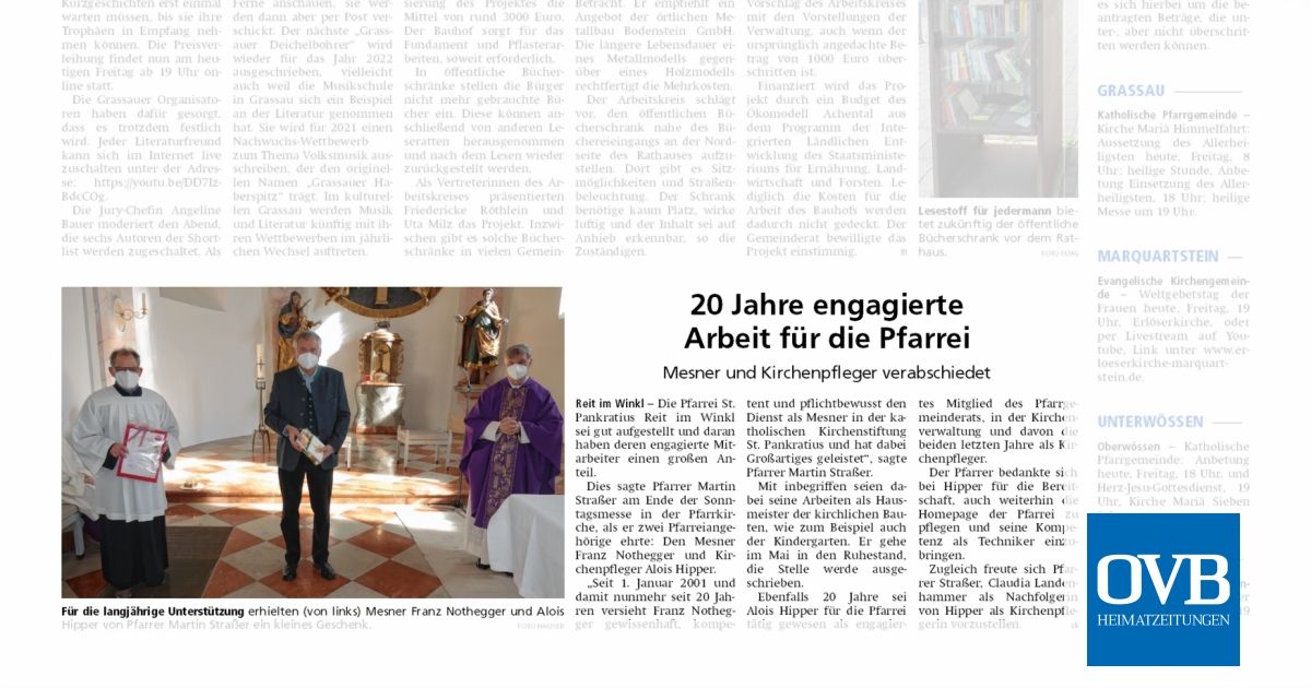 20 Jahre engagierte Arbeit für die Pfarrei - OVB Heimatzeitungen