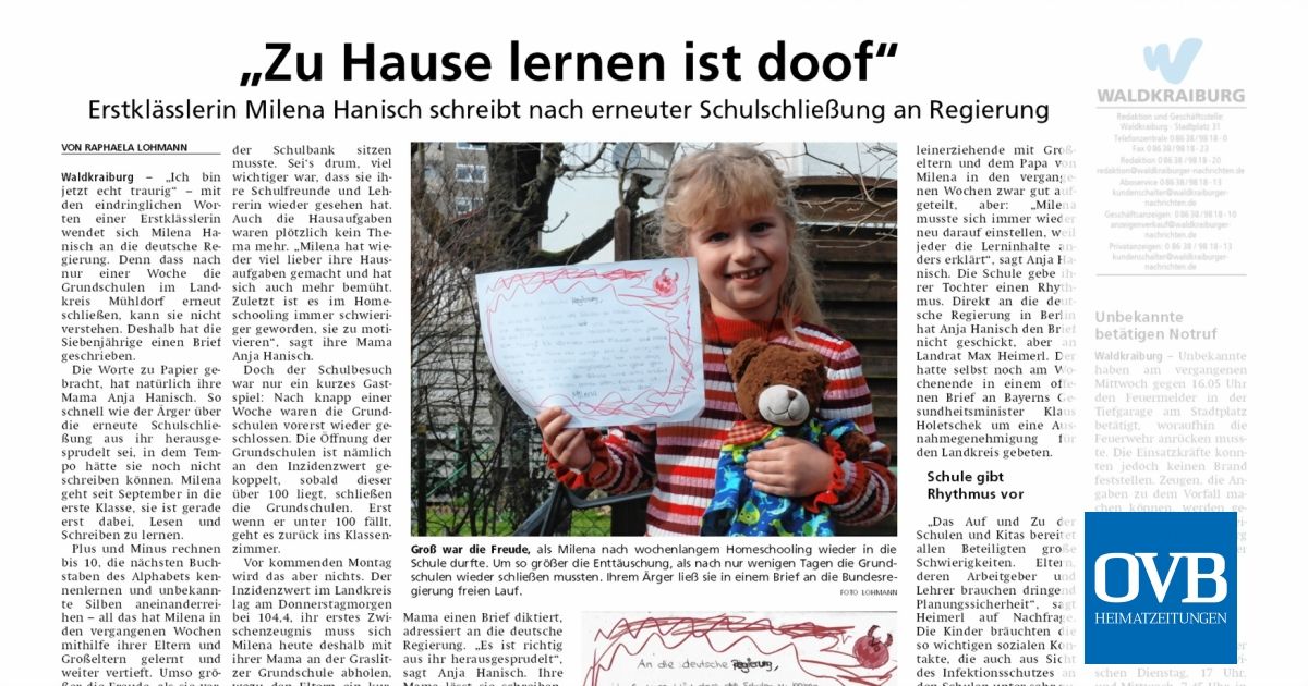 „Zu Hause lernen ist doof“ - OVB Heimatzeitungen
